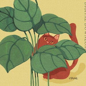 Cat Printed Wall Art Red Cat Poster Printable Brown Cat Cat - Etsy