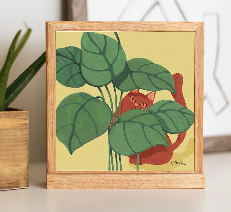 Cat Printed Wall Art Red Cat Poster Printable Brown Cat Cat - Etsy