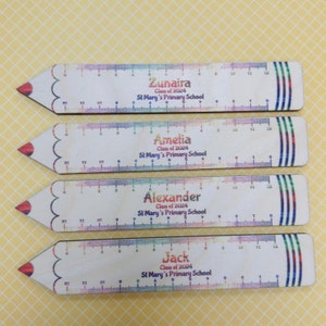 Personalised Ruler Teacher Pupil Gift Wooden - Class End of Term Favour ...