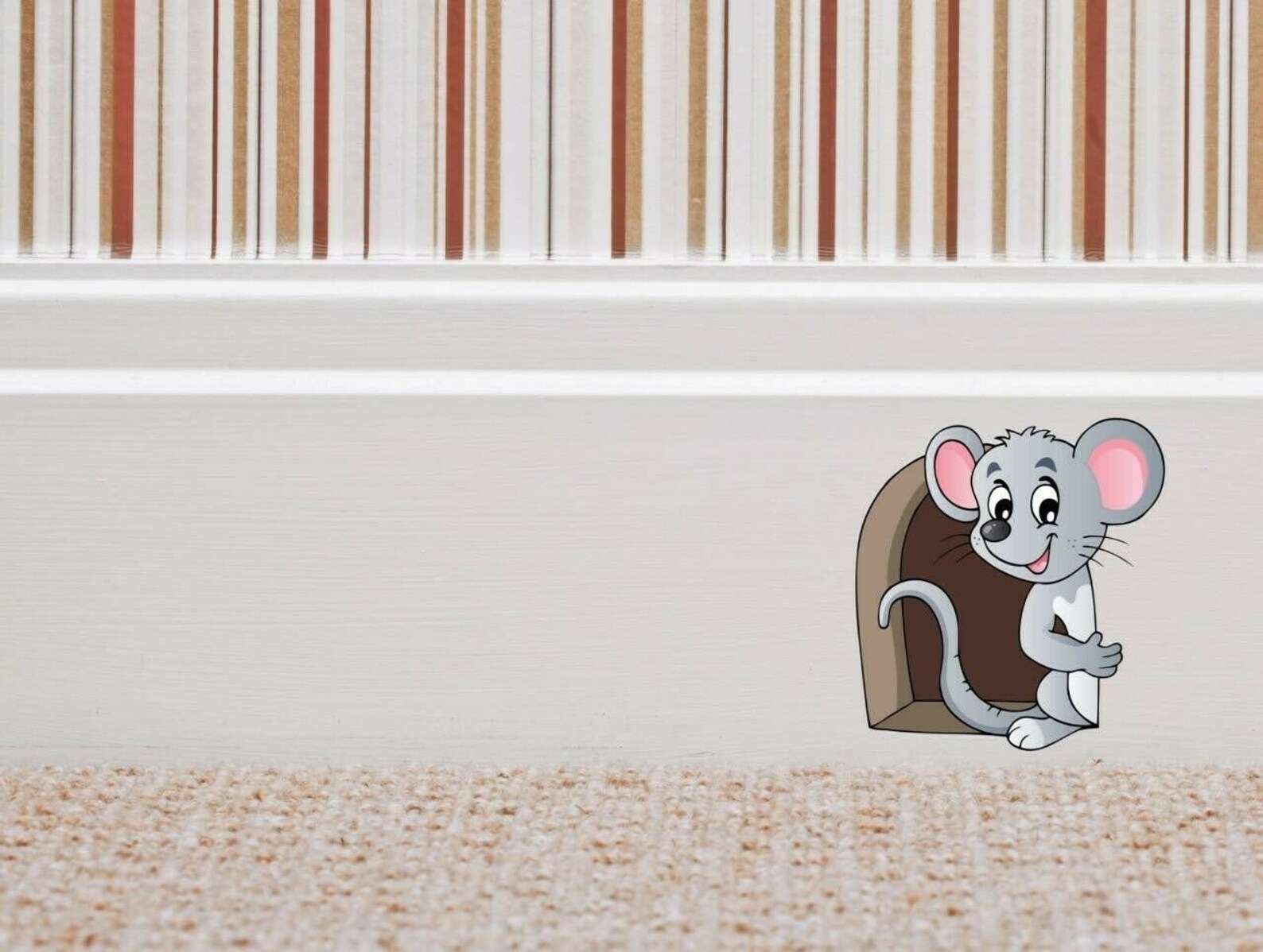 Mouse Skirting Board Vinyl Sticker - Decal - Full Colour - Funny 05 ...