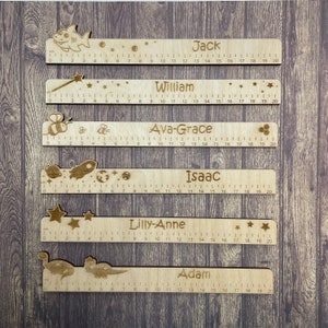 Personalised Ruler Teacher Pupil Gift Wooden Class End of Term Favour ...