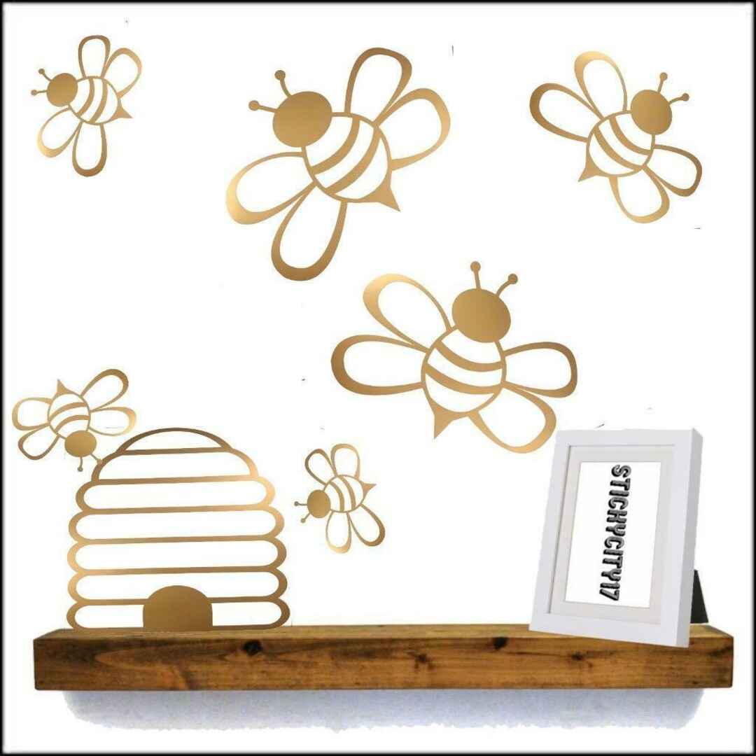 Bee and Beehive Vinyl Pack Wall Decal / Stickers Nursery Bedroom ...