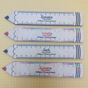 Personalised Ruler Teacher Pupil Gift Wooden - Class End of Term Favour ...