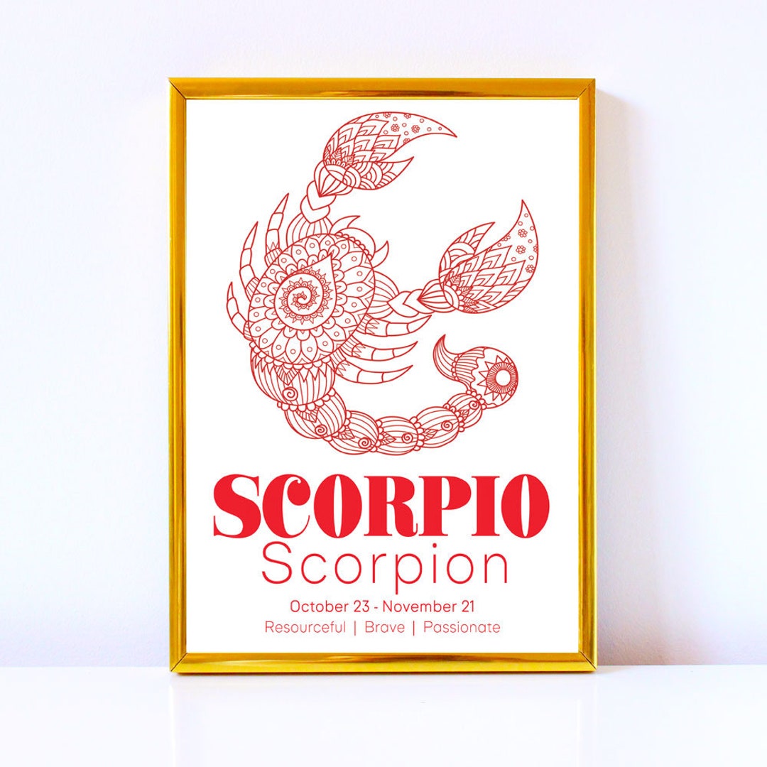 Scorpio Zodiac Sign Printable Printable Wall Art Astrology - Etsy Ireland
