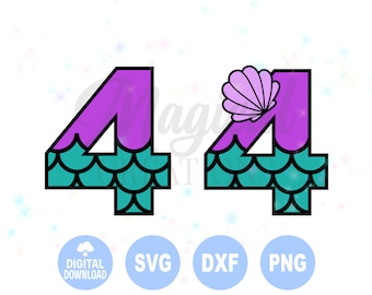 Mermaid Number 7 Svg, Mermaid Svg, Mermaid Birthday Svg, Mermaid ...