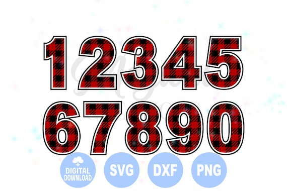 Plaid Number Svg Buffalo Plaid Number 0-9 Svg Number Svg | Etsy