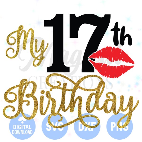17th Birthday Svg - Etsy
