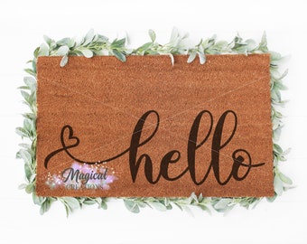 Hello SVG, Doormat Svg, Welcome Svg, Front Door Sign SVG, Greeting Svg ...