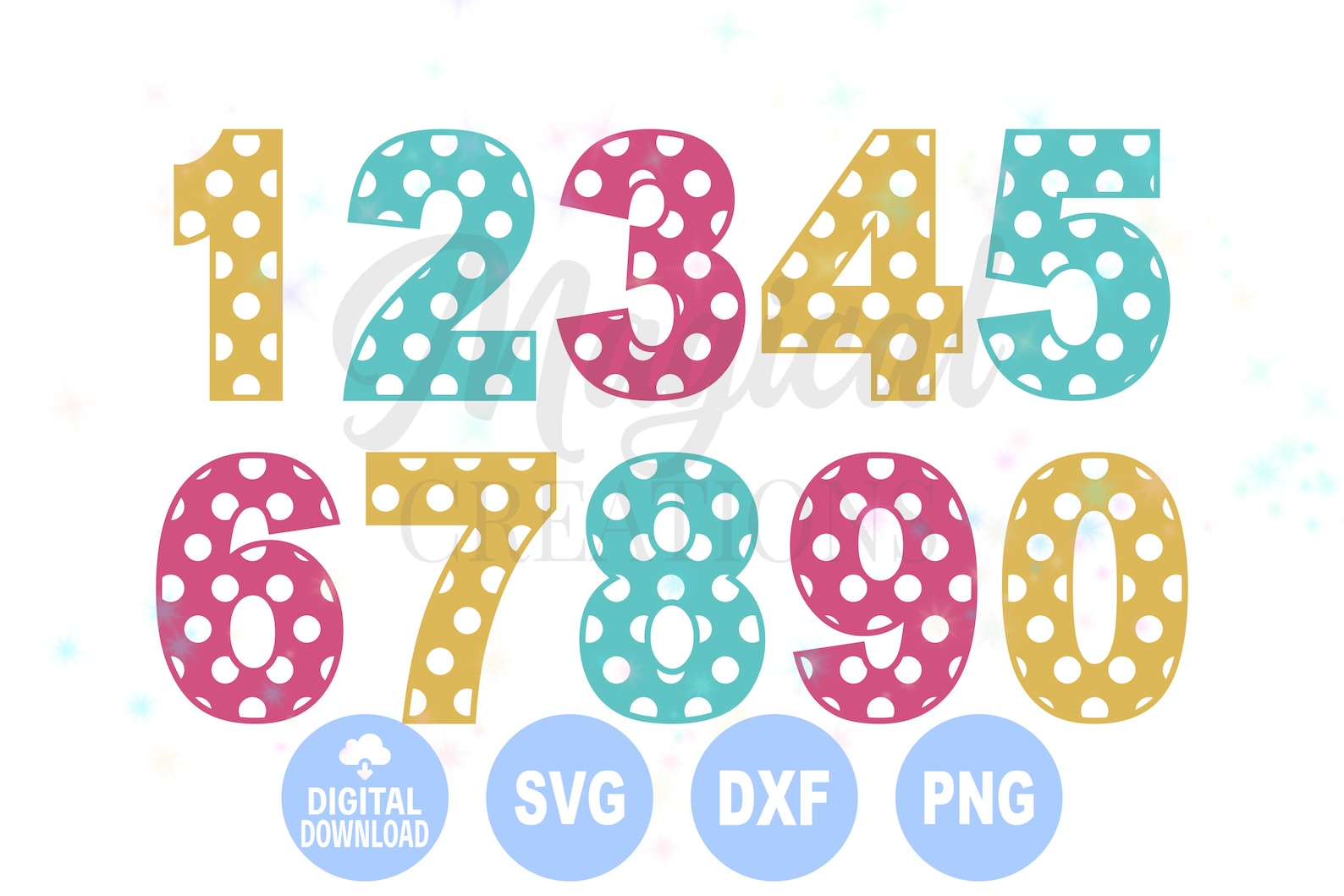 Polka Dot Number svg, Polka Dot Number 0-9 svg, Geburtstag svg, Zahl ...