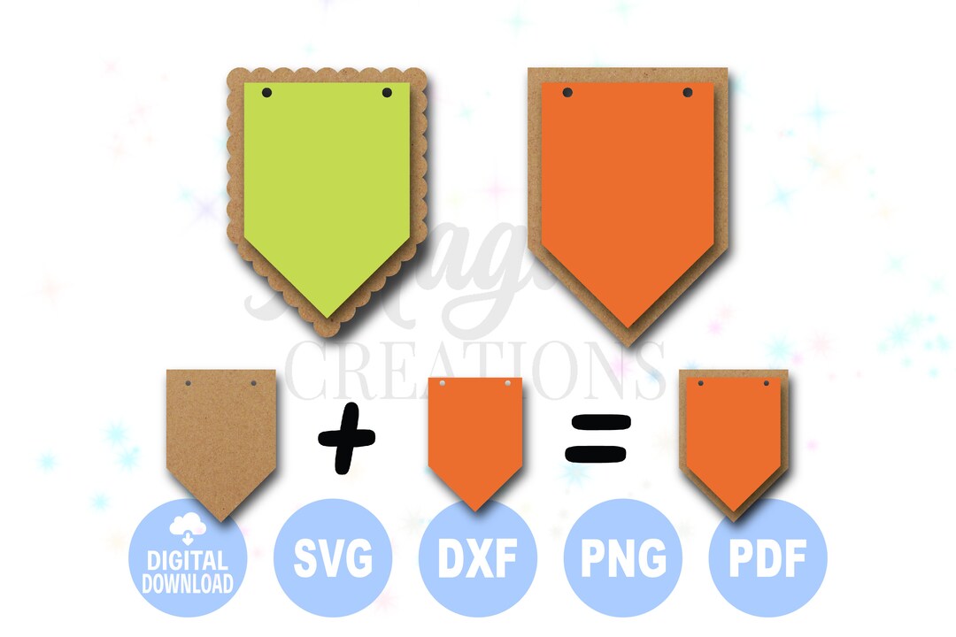 Banner Svg, Scallop Banner Svg DIY Banner Svg, Pennant Banners Svg ...