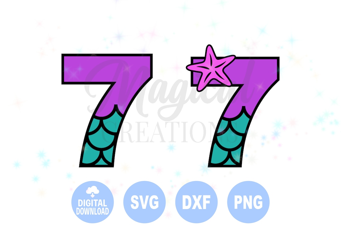 Mermaid Number 7 Svg Mermaid Svg Mermaid Birthday Svg - Etsy