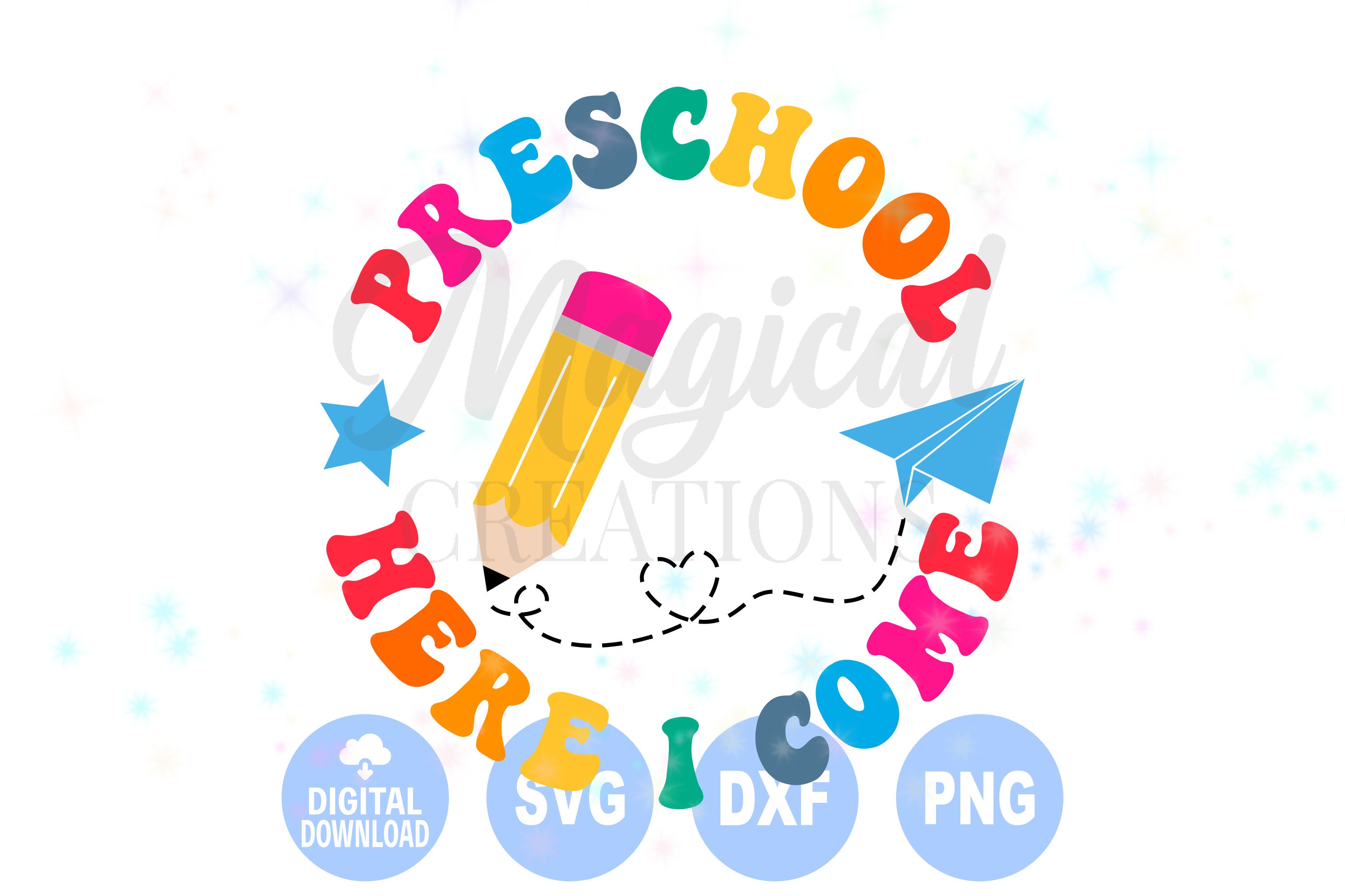 Preescolar Aquí vengo svg Preescolar svg Primer día de | Etsy México