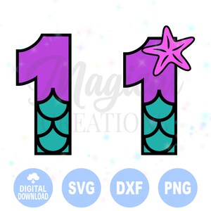 Mermaid Number 1 Svg Mermaid Svg Mermaid Birthday Svg - Etsy