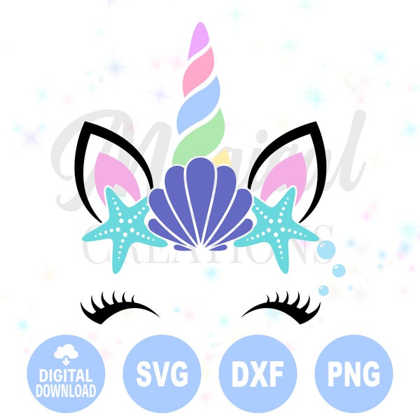 Unicorn and Mermaid Svg - Etsy