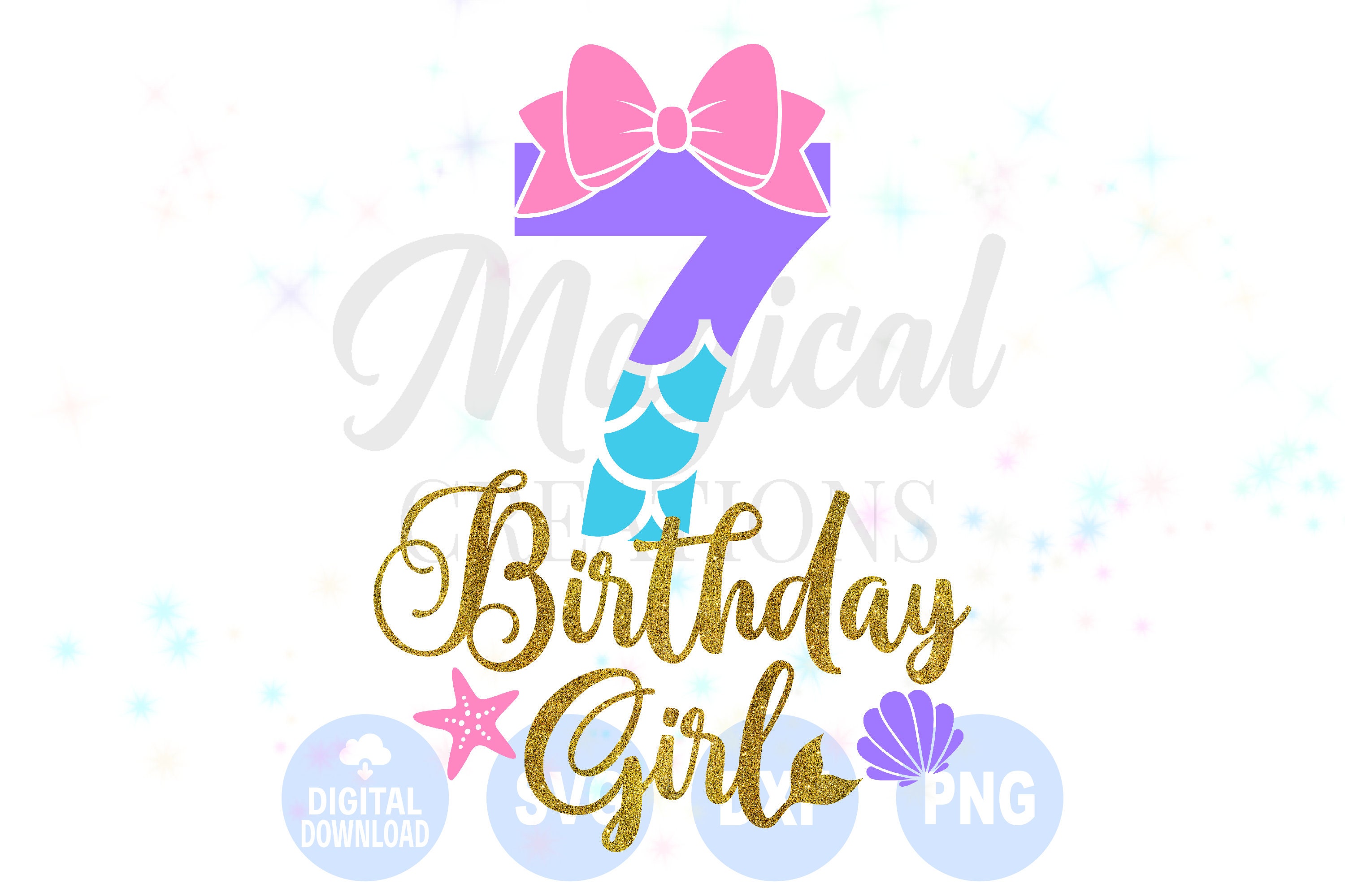 My 7th Birthday Mermaid svg, 7th Birthday svg, Mermaid, Mermaid svg ...