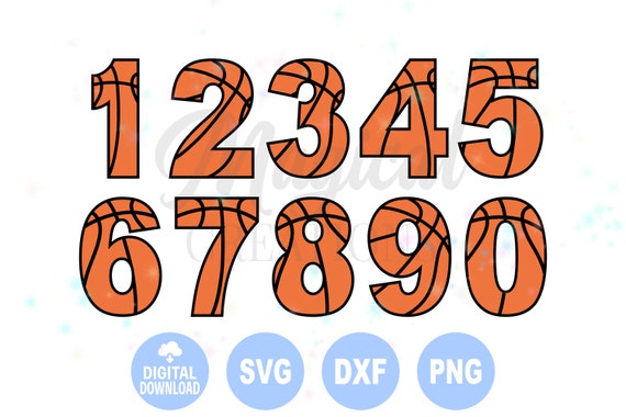 Basketball Number Svg Basketball Number 0-9 Svg Sport | Etsy