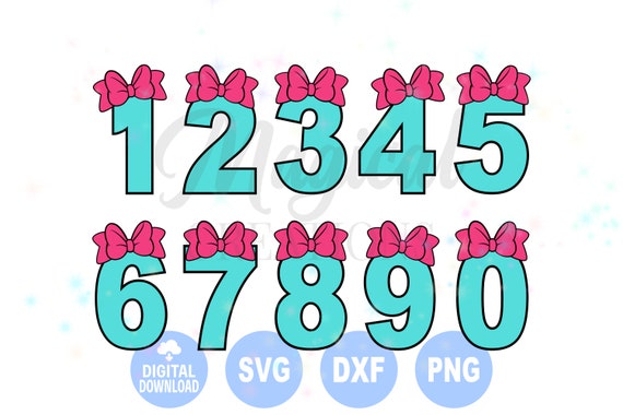 Bow Number Svg Bow Number 0-9 Svg Number Svg Number 0-9 - Etsy