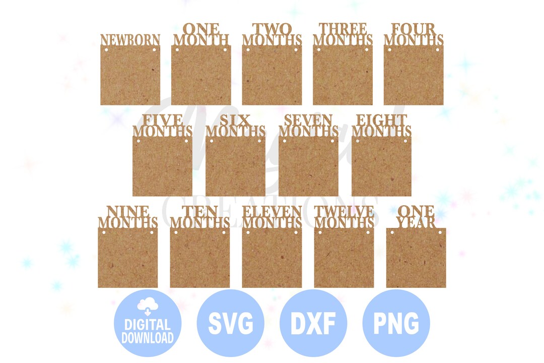 Baby First Birthday Monthly Photo Banner Svg, DIY Banner Svg, Pennant ...