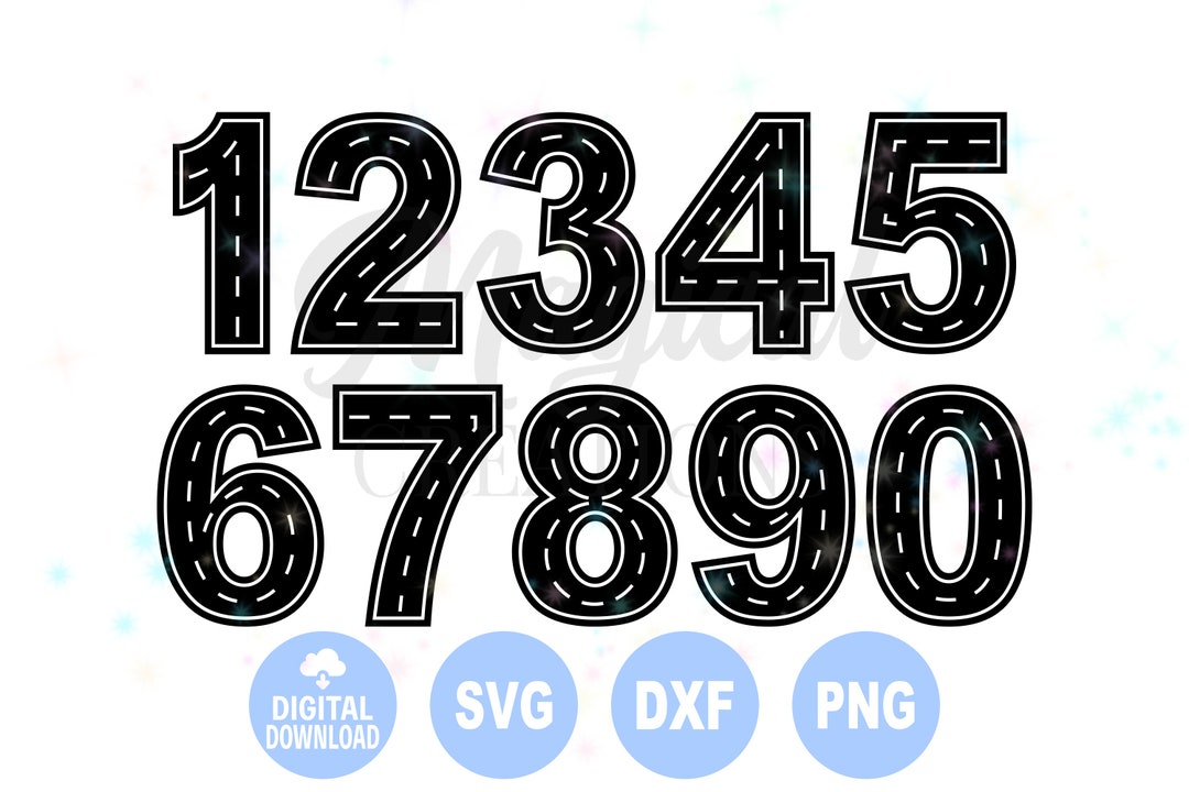 Road Number Svg, Road Number 0-9 Svg, Birthday Svg, Number Svg, Number ...