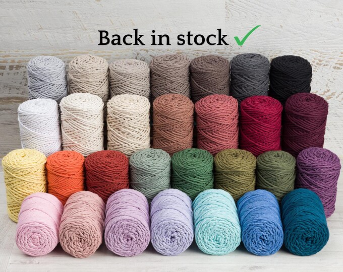 Macrame Cord 5mm Single Strand Twisted Macrame Cord/ Macrame String 328 ...