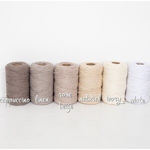 Macrame Cotton Cord 2mm White 328 Ft (100m), 2 Strand Twisted Macrame ...