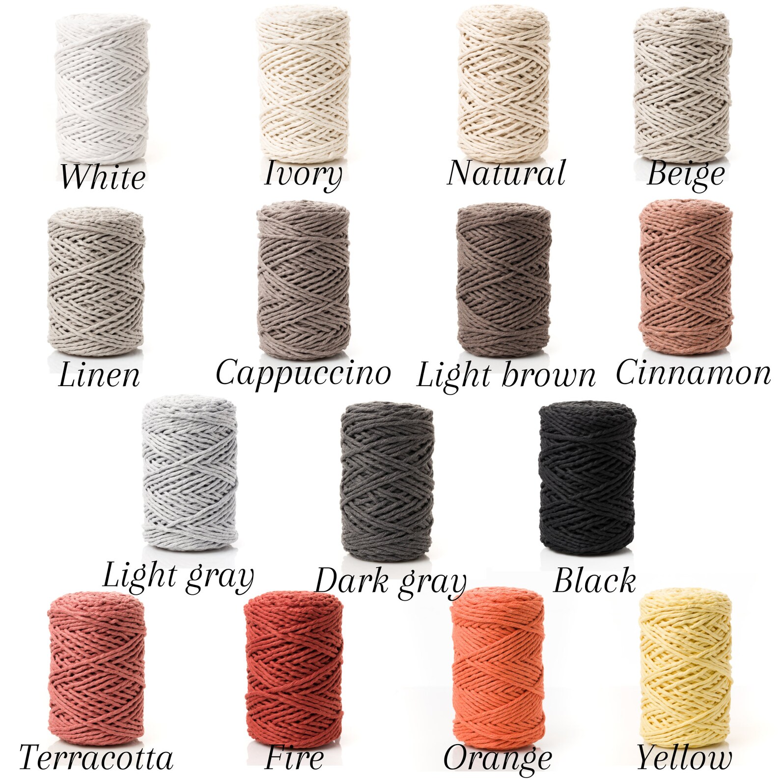 Macrame Cord 5mm Single Strand Twisted Macrame Cord/ Macrame String 328 ...