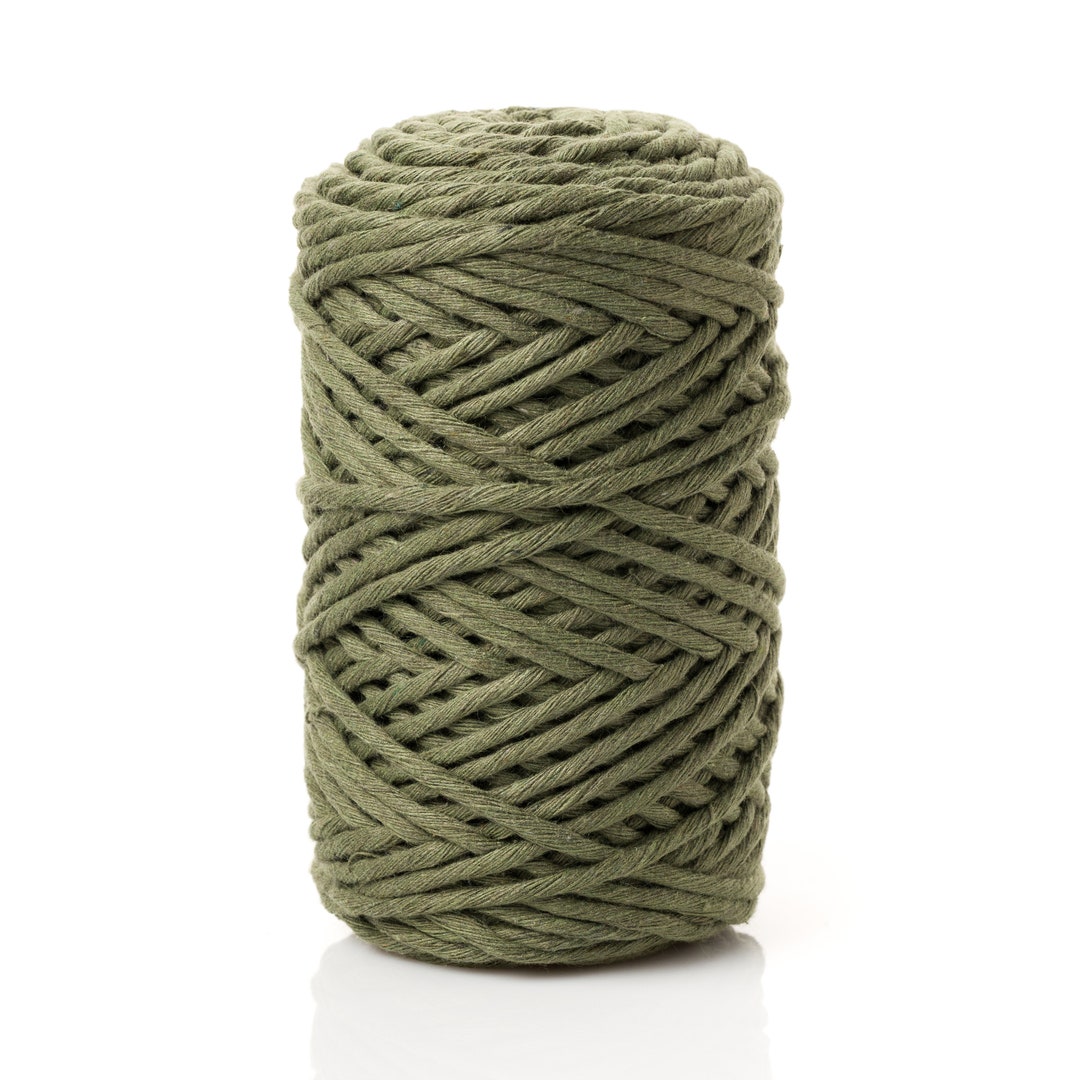 Macrame Cord 5mm Avocado Single Strand Twisted 328 Ft (100m) / Recycled ...