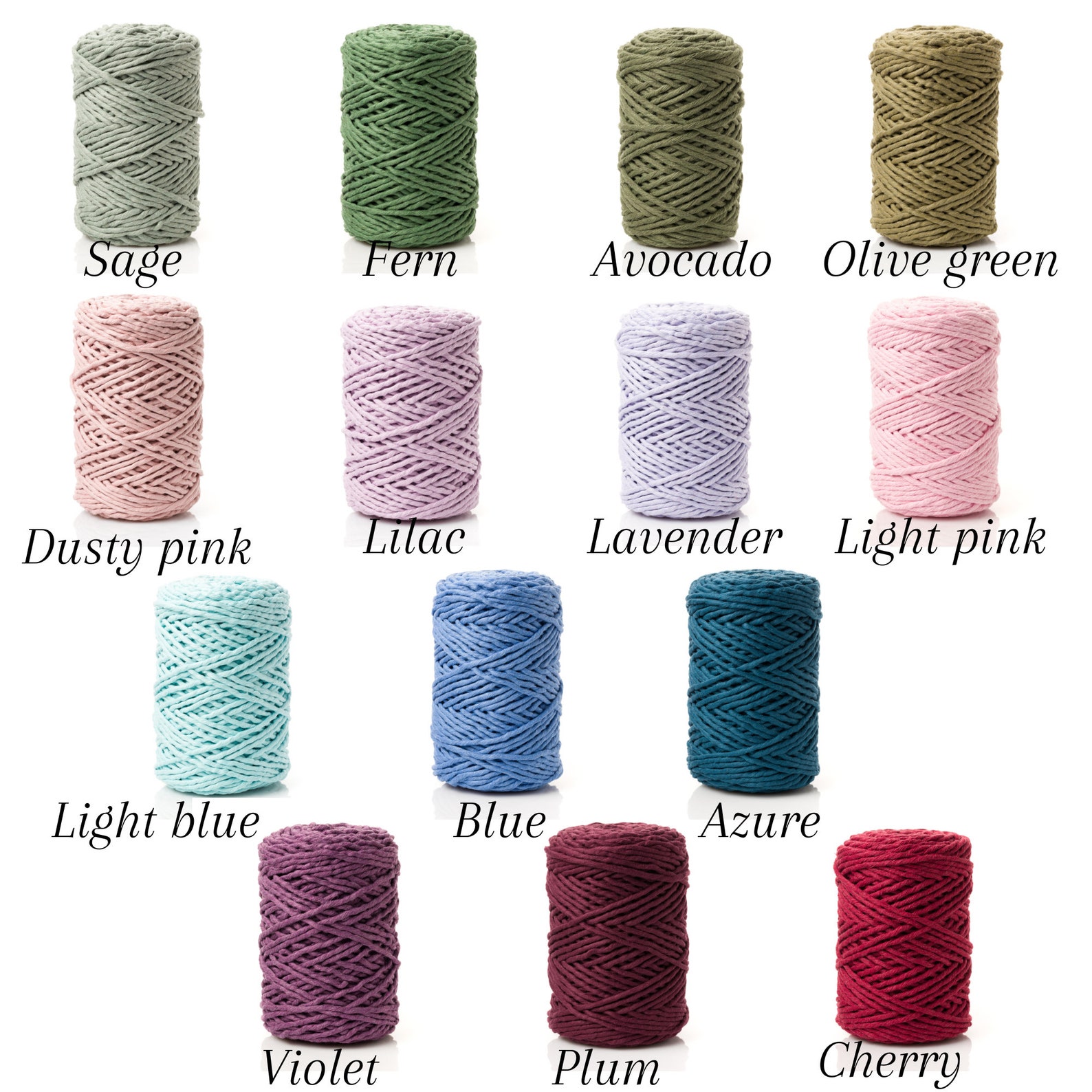 Macrame Cord 5mm Single Strand Twisted Macrame Cord/ Macrame String 328 ...