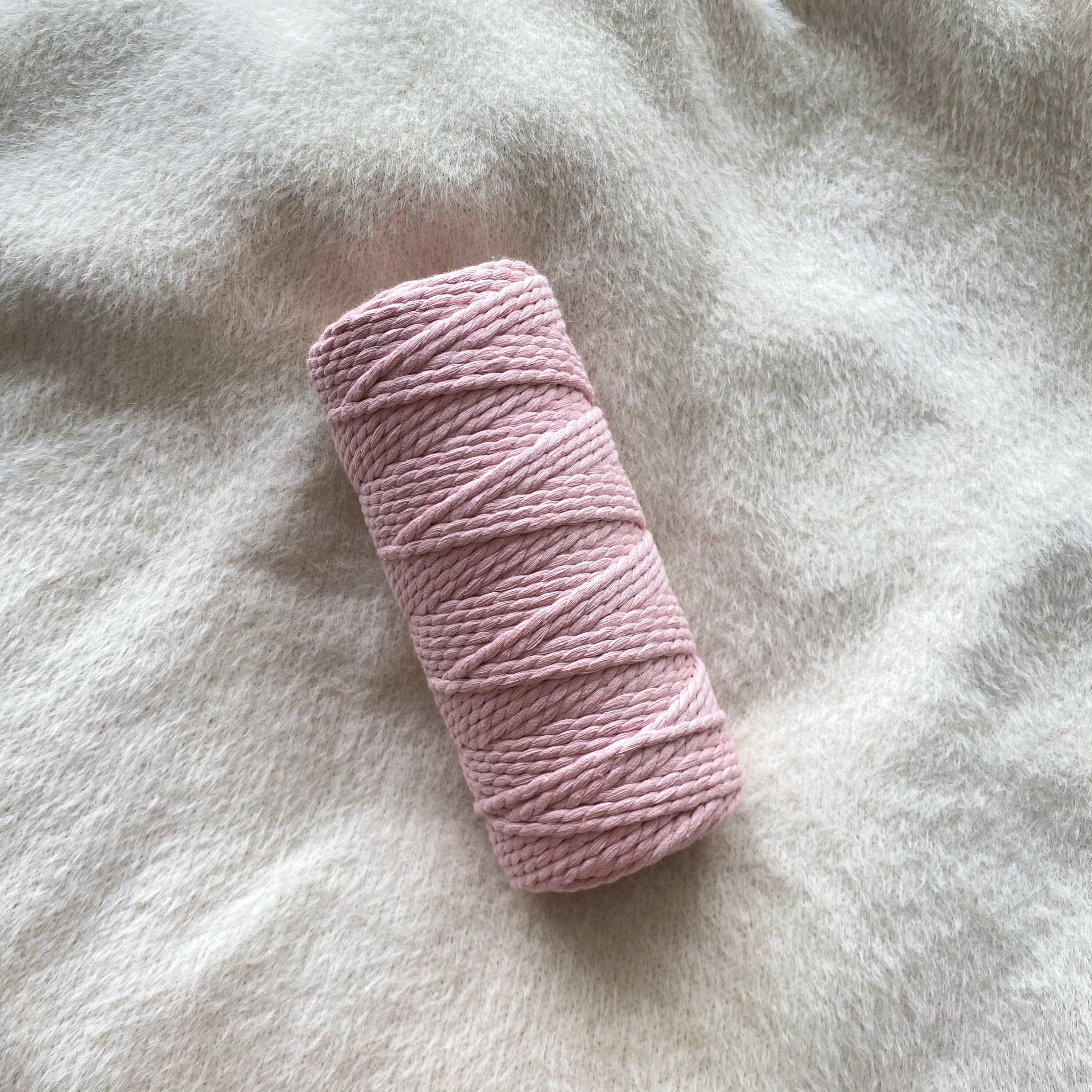 Macrame cord 3mm Dusty Pink 328ft 109 yard/ pink twisted | Etsy