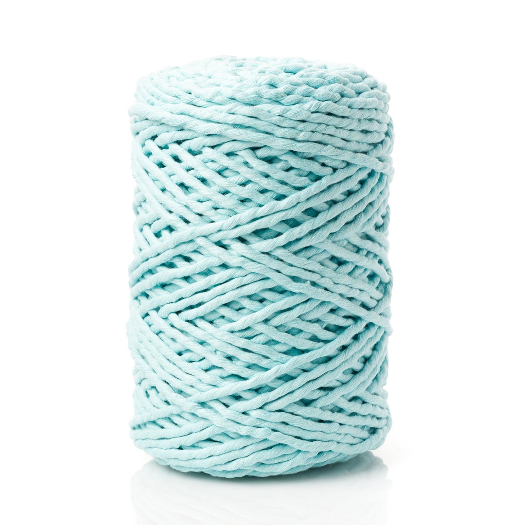 Macrame Cord 5mm Light Blue / One-strand Twisted 328 Ft (100m ...
