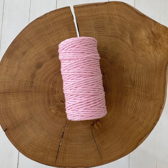 Macrame cord 5mm Light Pink Single strand twisted 328 ft | Etsy