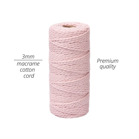 Macrame Cord 3mm Dusty Pink 328ft 109 Yard/ Pink Twisted | Etsy