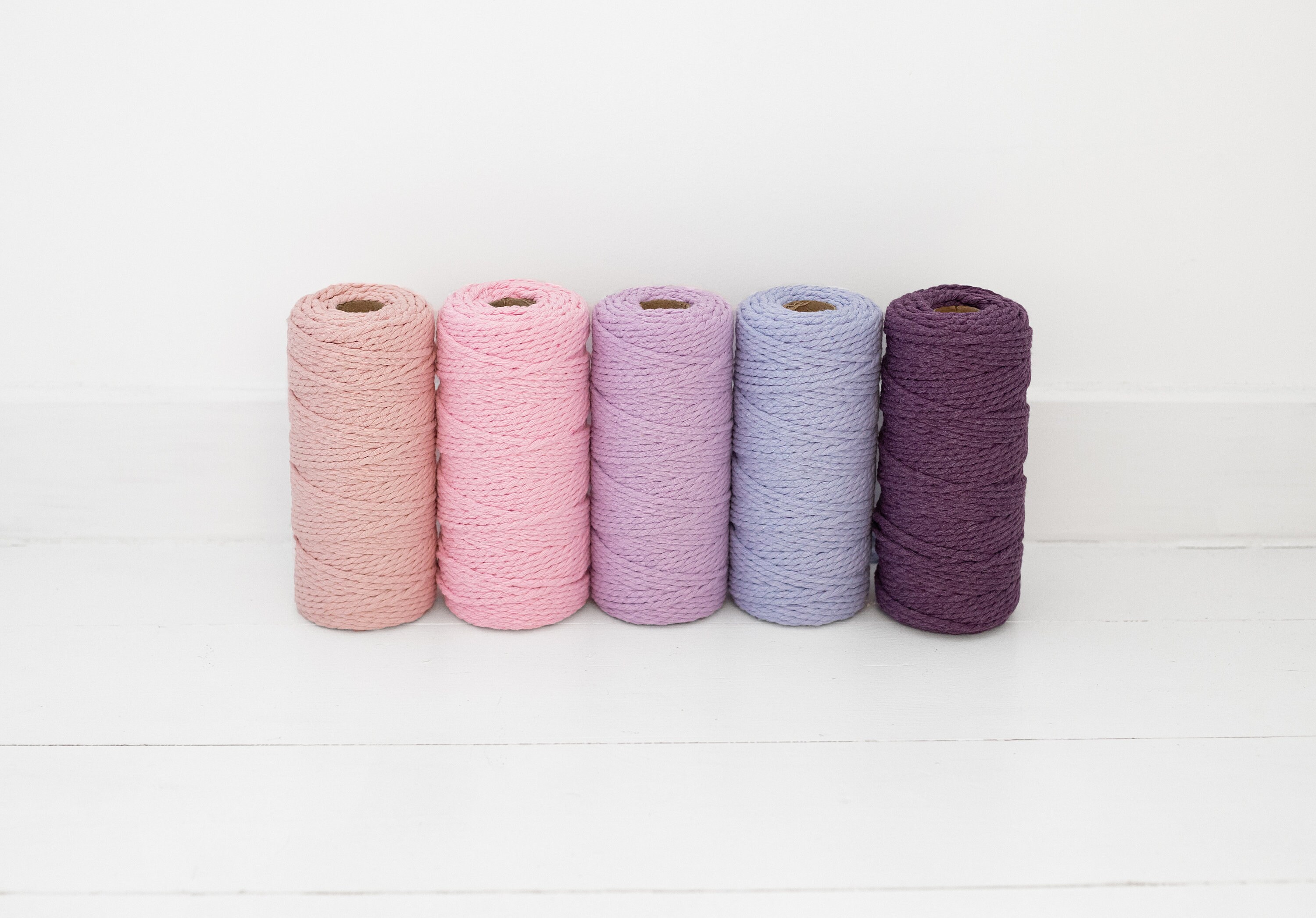 Macrame cord 3mm Plum 328ft/ Twisted 2 strand cotton cord 3mm/ | Etsy