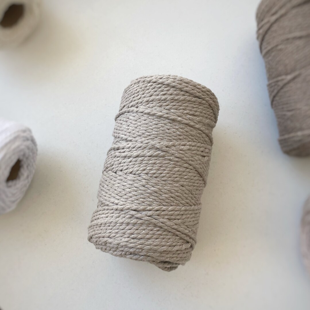 Macrame Cotton Cord LINEN 2mm 328 Ft (100m), 2 Strand Twisted Macrame ...
