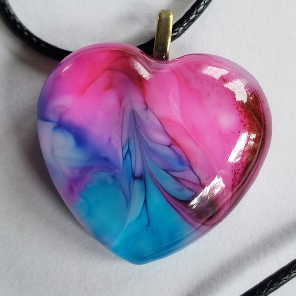 Resin Heart Pendant - Etsy