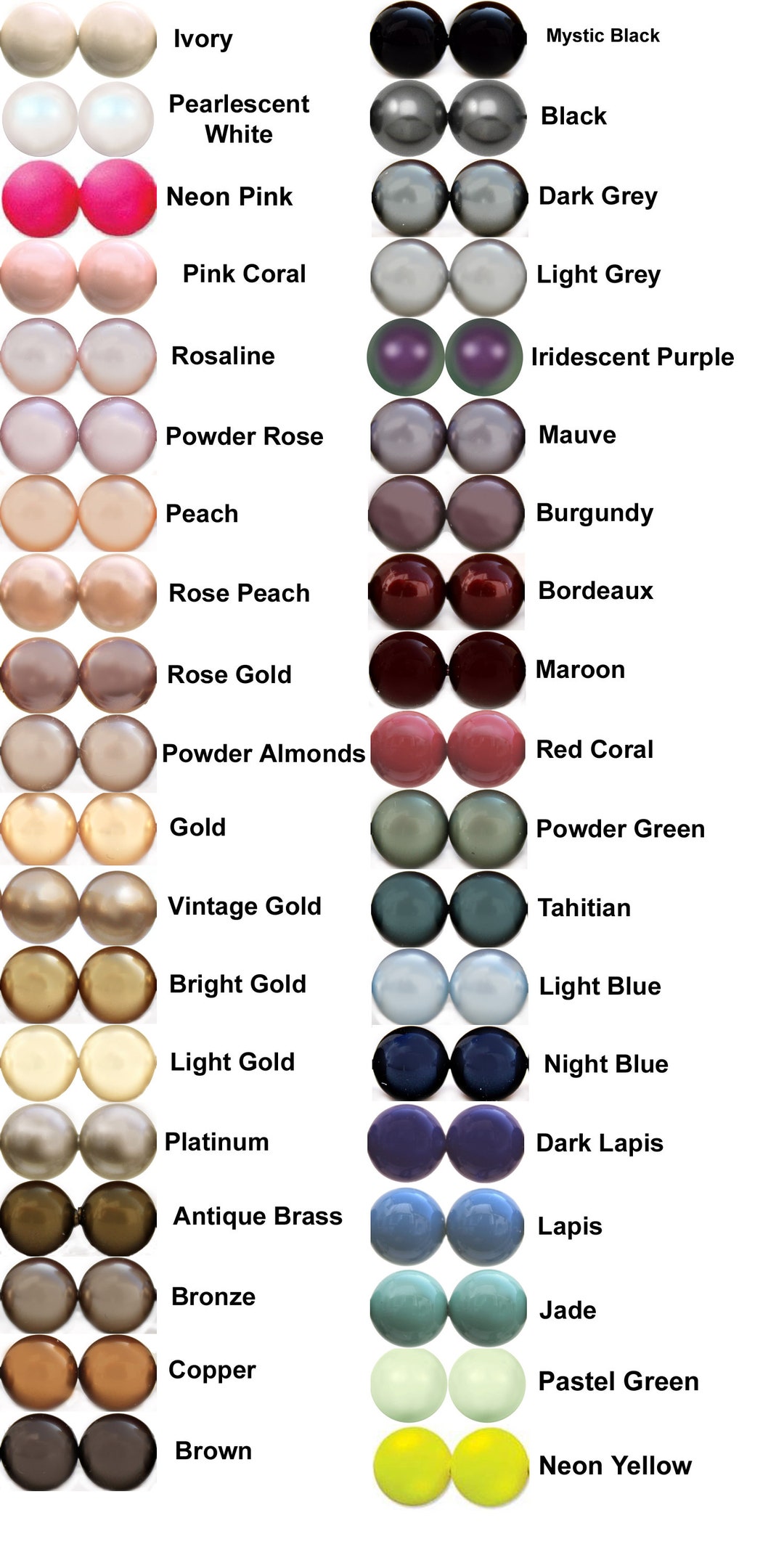 Swarovski Crystal Pearls, Round Pearl Beads 6mm 50pcs - Etsy