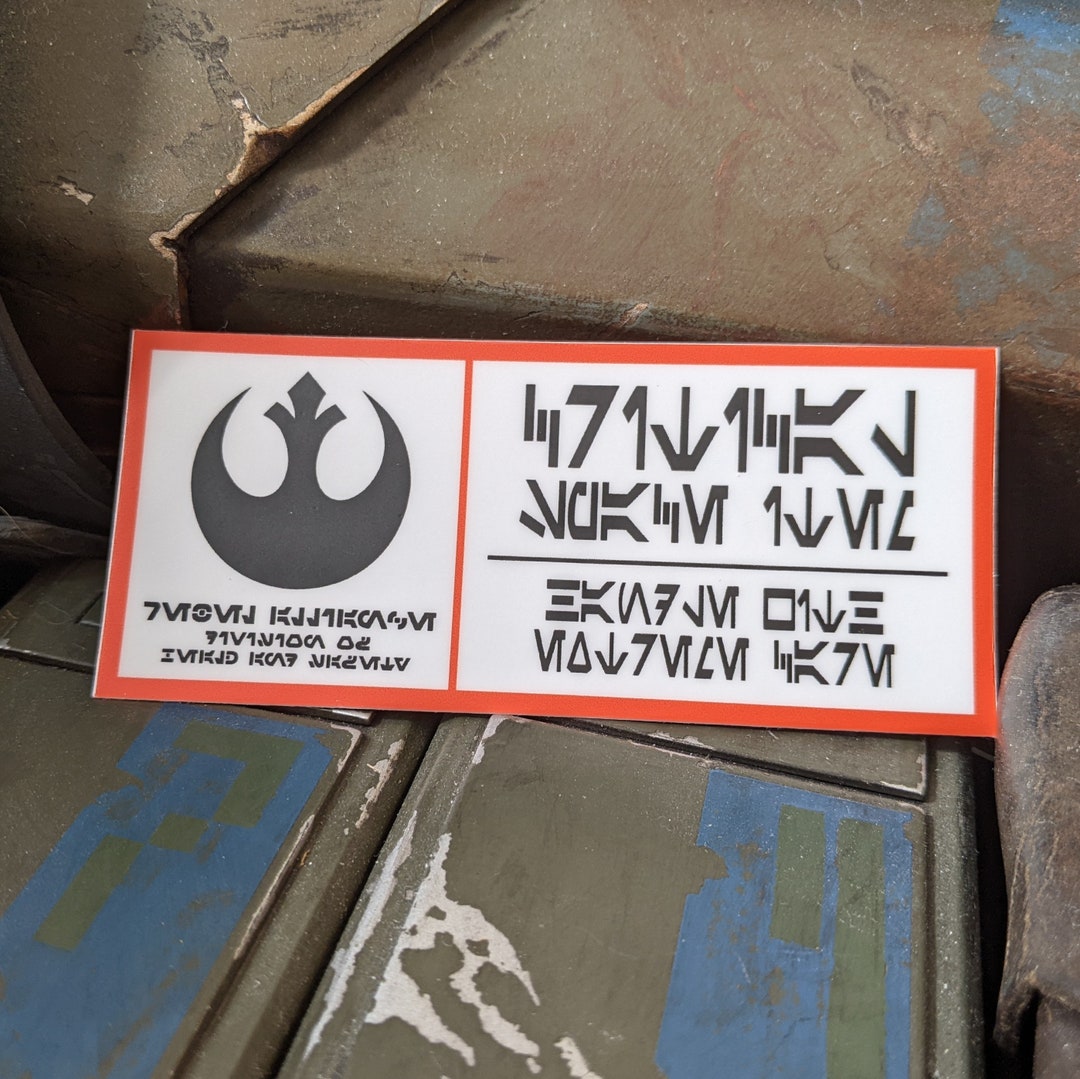 Critical Space Item - Rebel Alliance Vinyl Sticker Aurebesh - Etsy