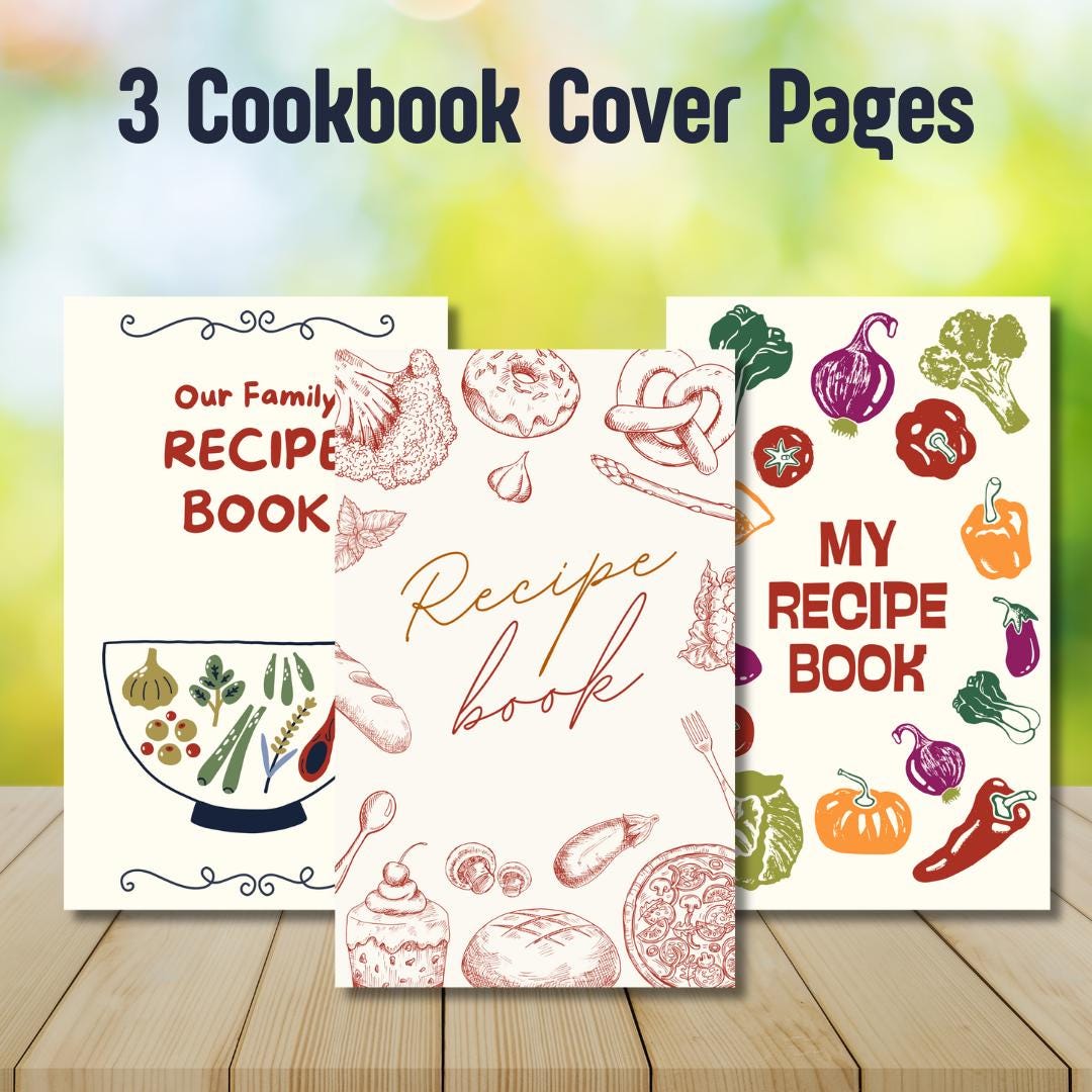 Recipe Book Cover Page | Family Cookbook Template (digital Download) - Etsy
