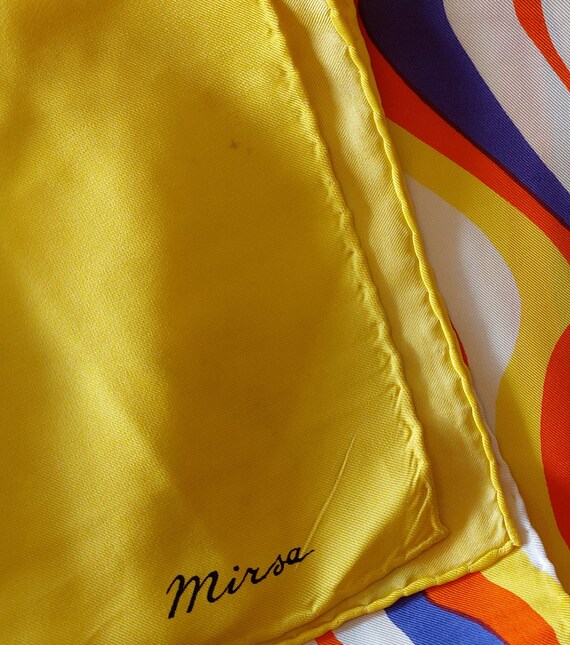 Vintage 1970s Mirsa silk psychedelic scarf - Gem
