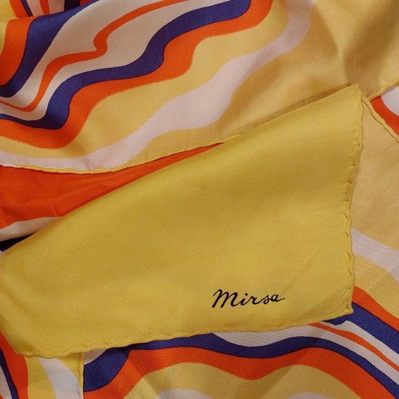 Vintage 1970s Mirsa silk psychedelic scarf - Gem Vintage 1970s Mirsa silk psychedelic scarf - Gem
