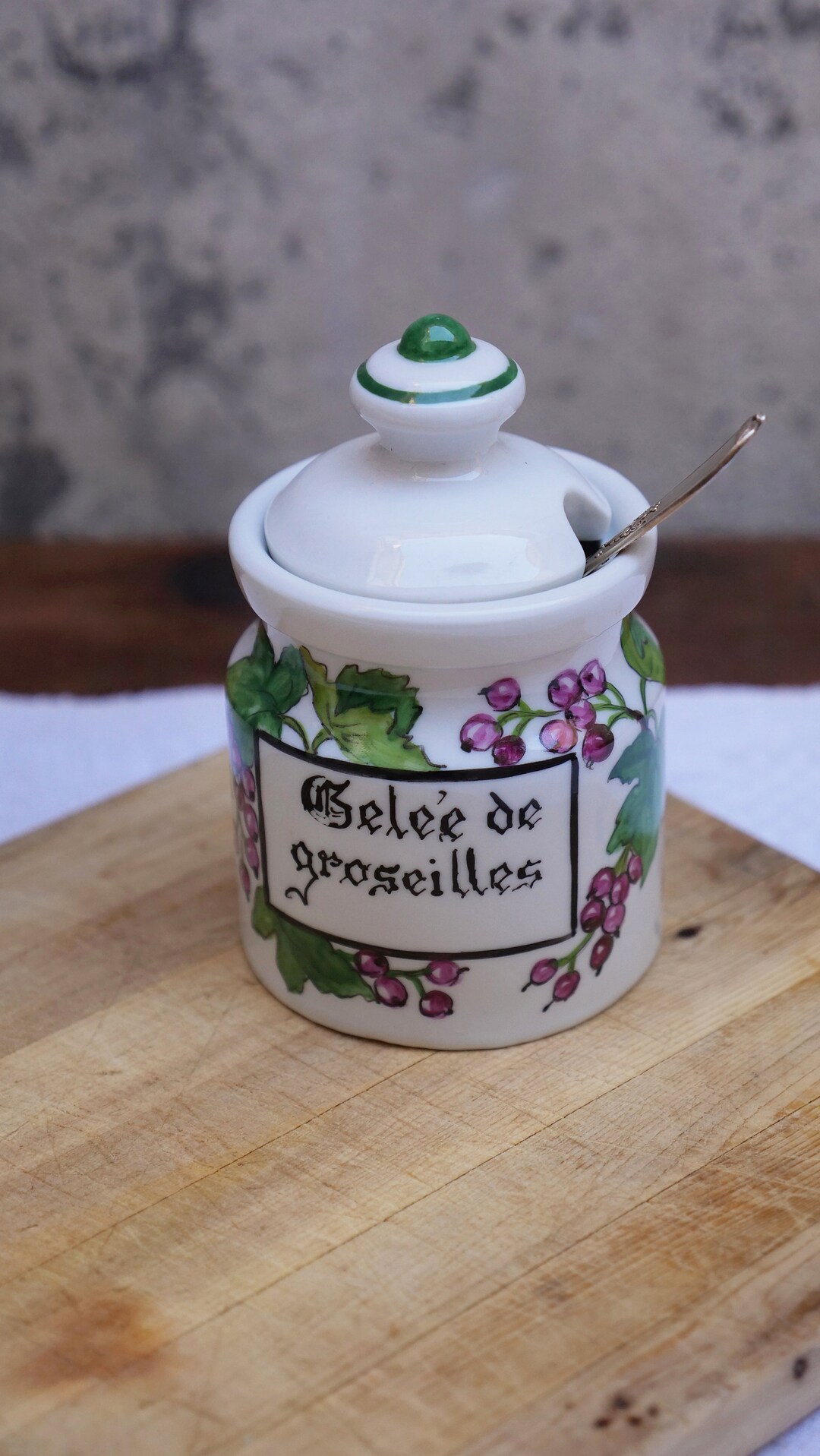 Vinatge Hand Painted Ceramic Jam Jar - Etsy