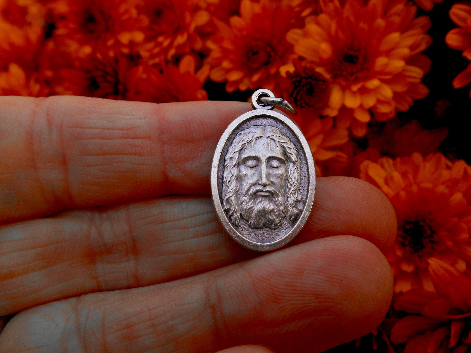 Holy Face Medal/ Face of Jesus Charm for Necklace/Holy Face of | Etsy