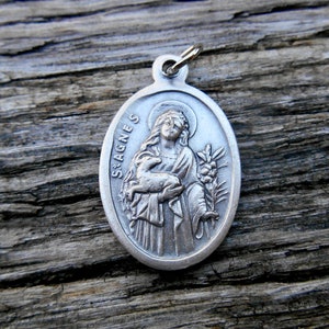 St Saint Agnes Medal/ Saint Agnes Charm/ Catholic Saint Charm/saint ...