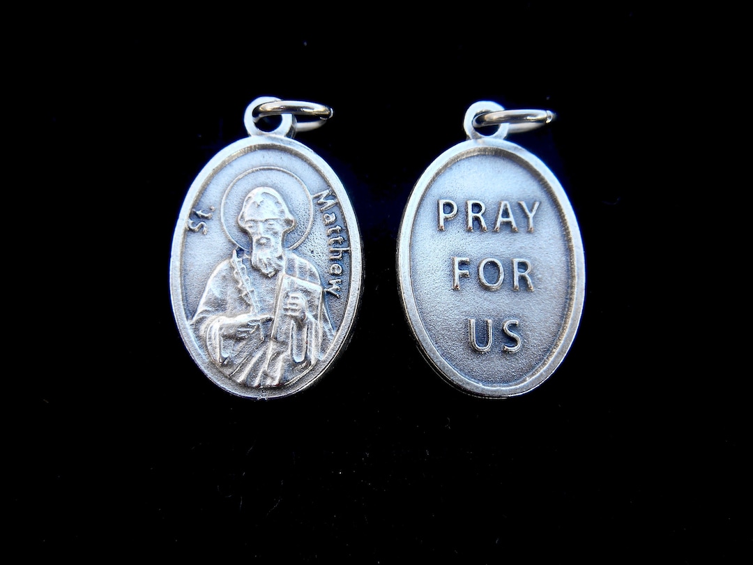 Saint Matthew Medal/ St Matthew Medal/ Catholic Saint Necklace Charm ...