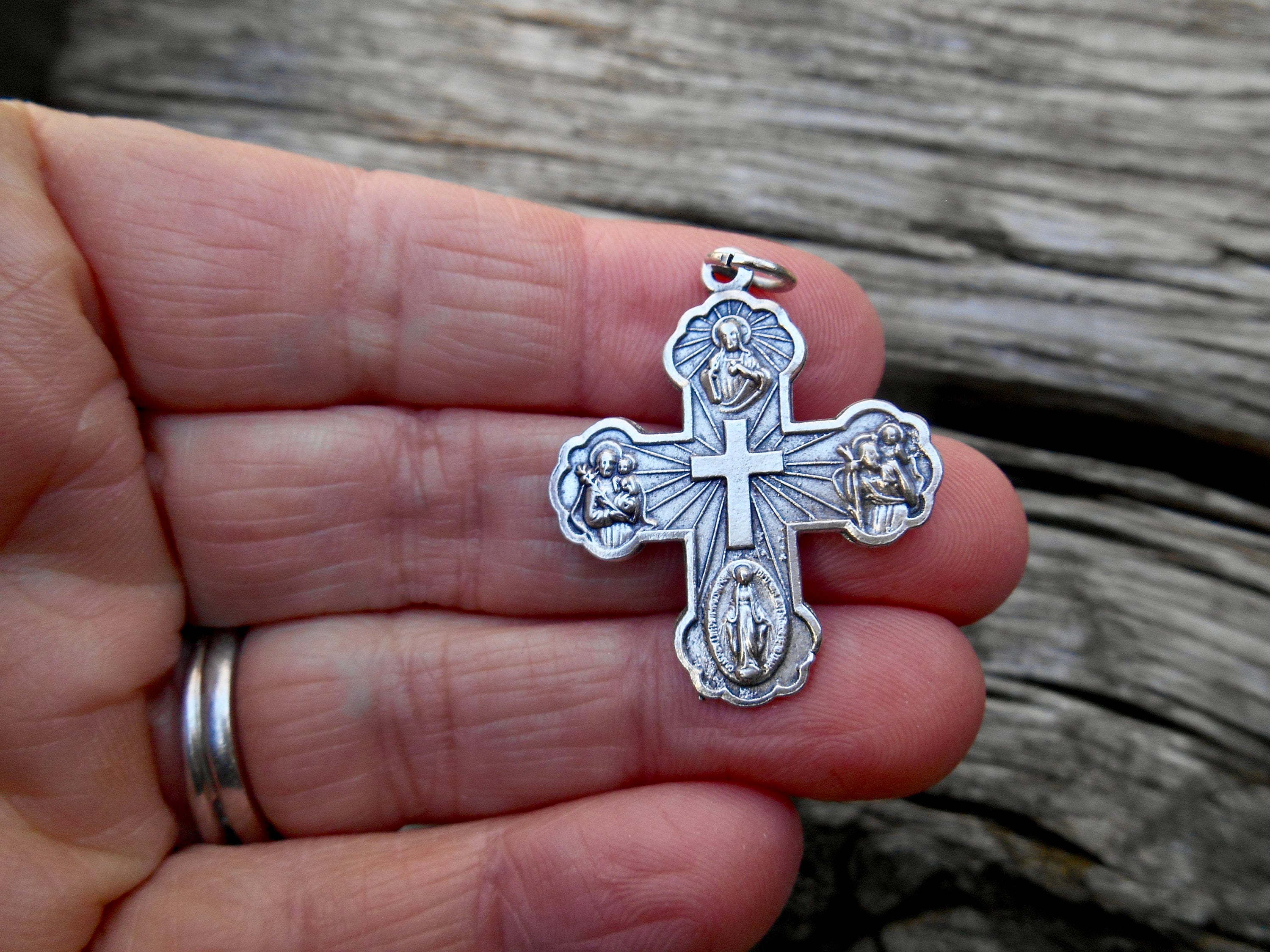Large 5 Way Cross Pendant/jesus Cross/jesus Five Way Cross - Etsy