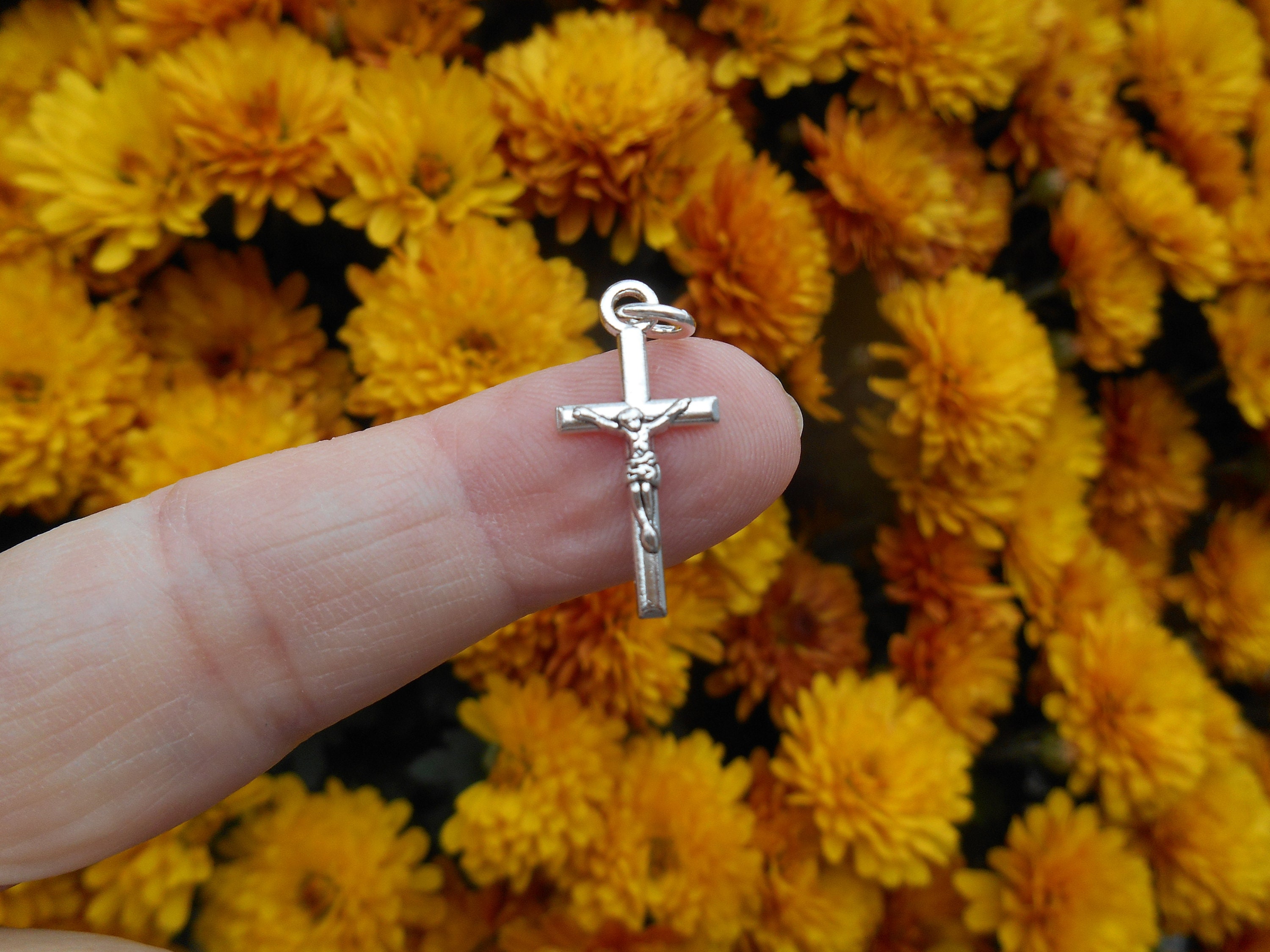 Tiny Crucifix Charm/ Miniature Cross Charm/ Small Cross Charm - Etsy