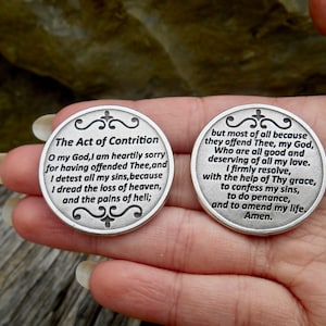 Act of Contrition Pocket Coin, 1st Holy Communion Token, Prayer Pocket ...