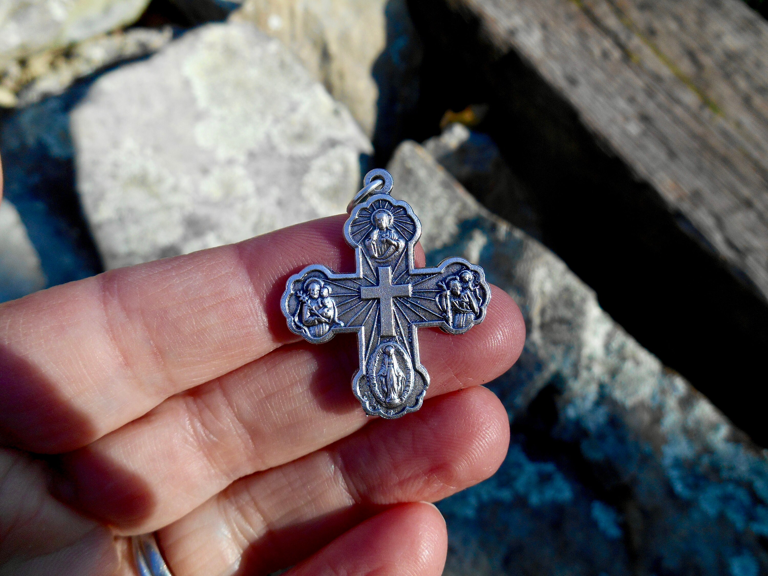 Large 5 Way Cross Pendant/jesus Cross/jesus Five Way Cross - Etsy