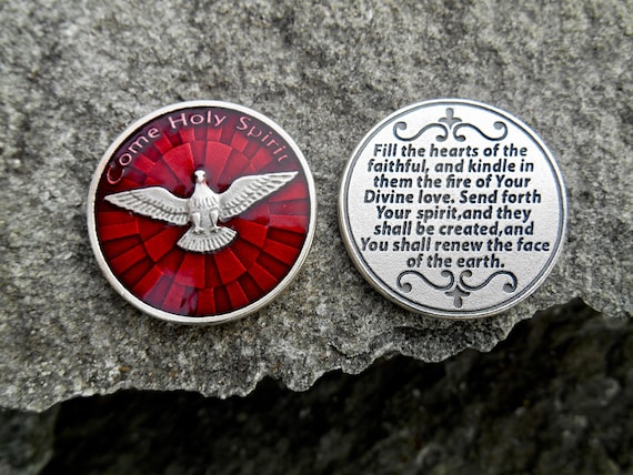 Red Enamel Holy Spirit Pocket Coin Confirmation Token Gifts | Etsy