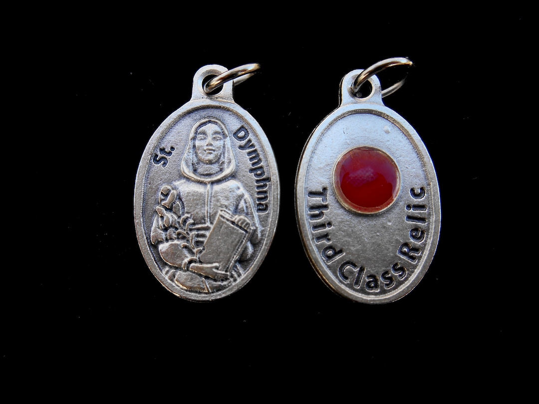 St Saint DYMPHNA Relic- Saint Dymphna Relic Medal, Catholic 3rd Class ...
